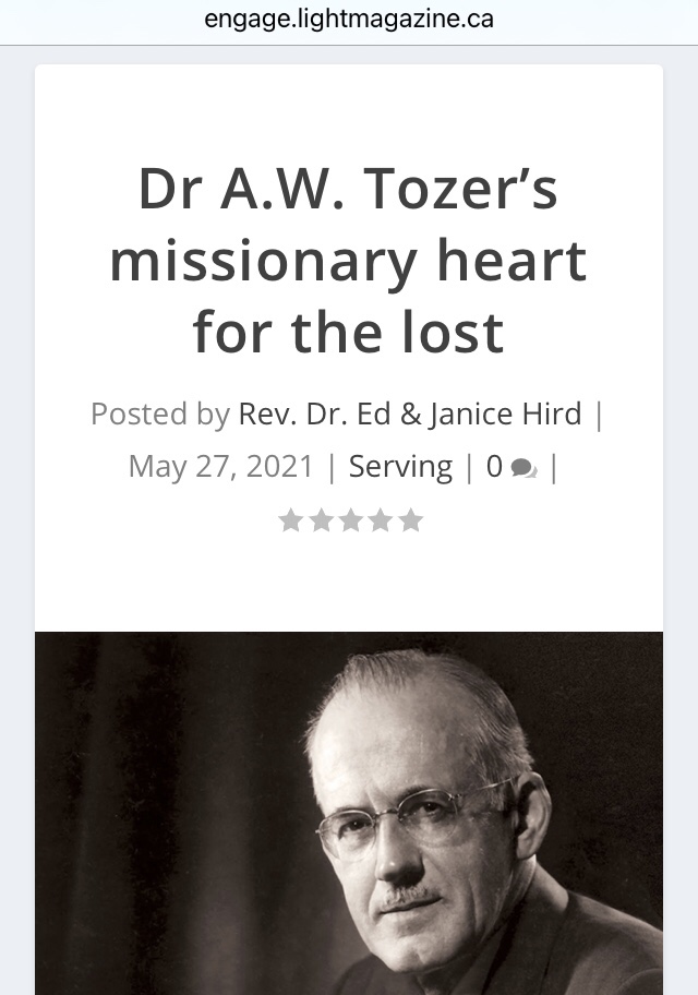 The Amazing A.W. Tozer | Edhird's Blog